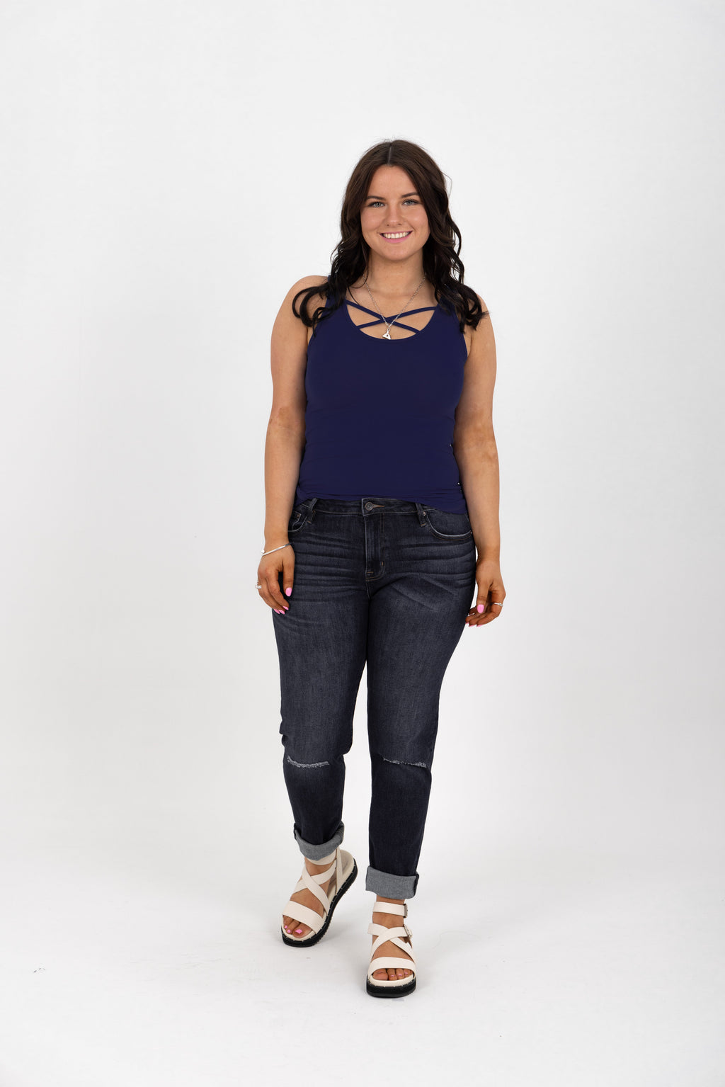 ARIANA TANK - BLUE NOIR – BLANK SPACE.