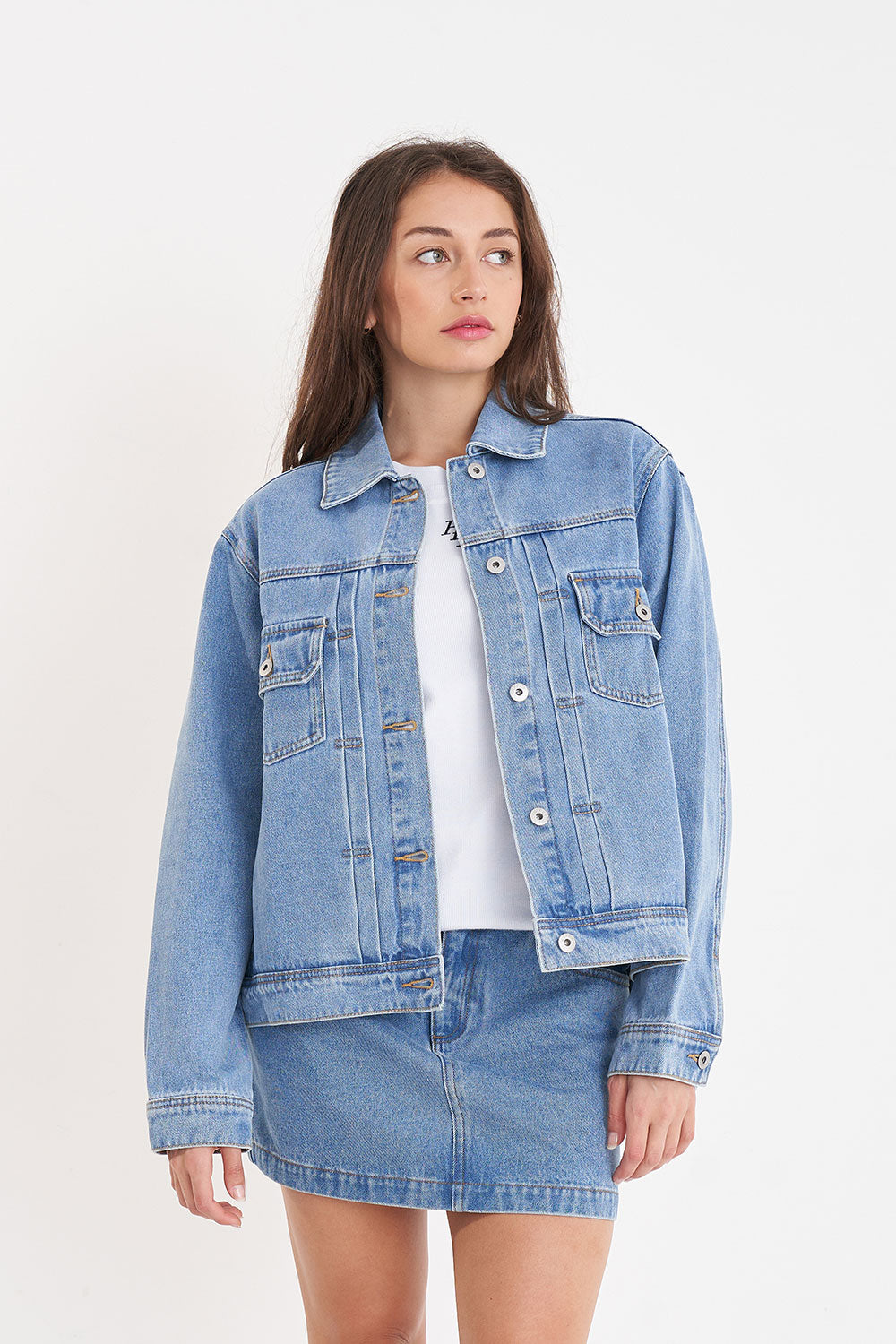 BOXY DENIM JACKET MID WASH – Blank Space The Store